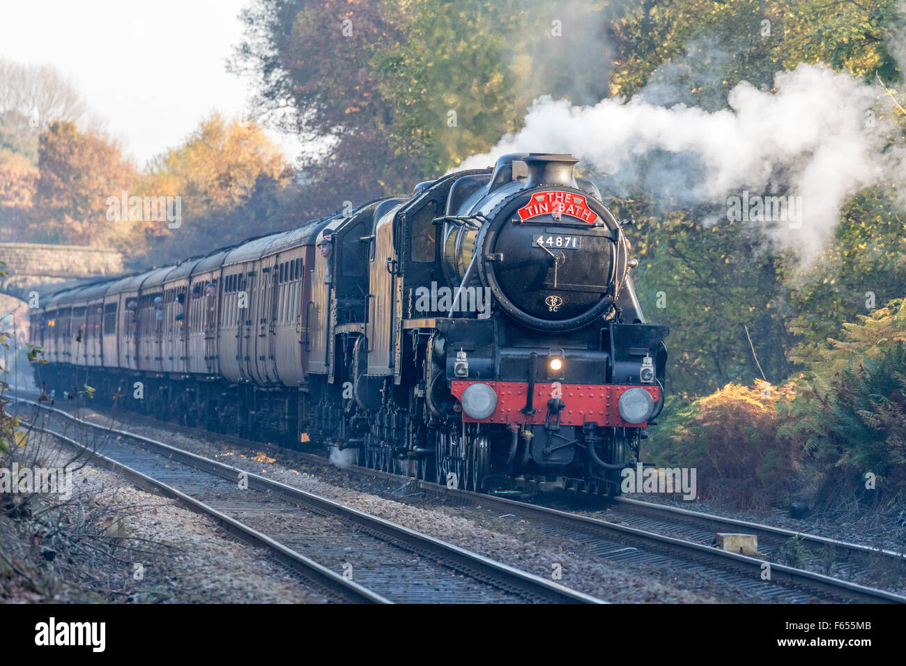 A steam train stopping at Stocksmoor station on the Sheffield to ...