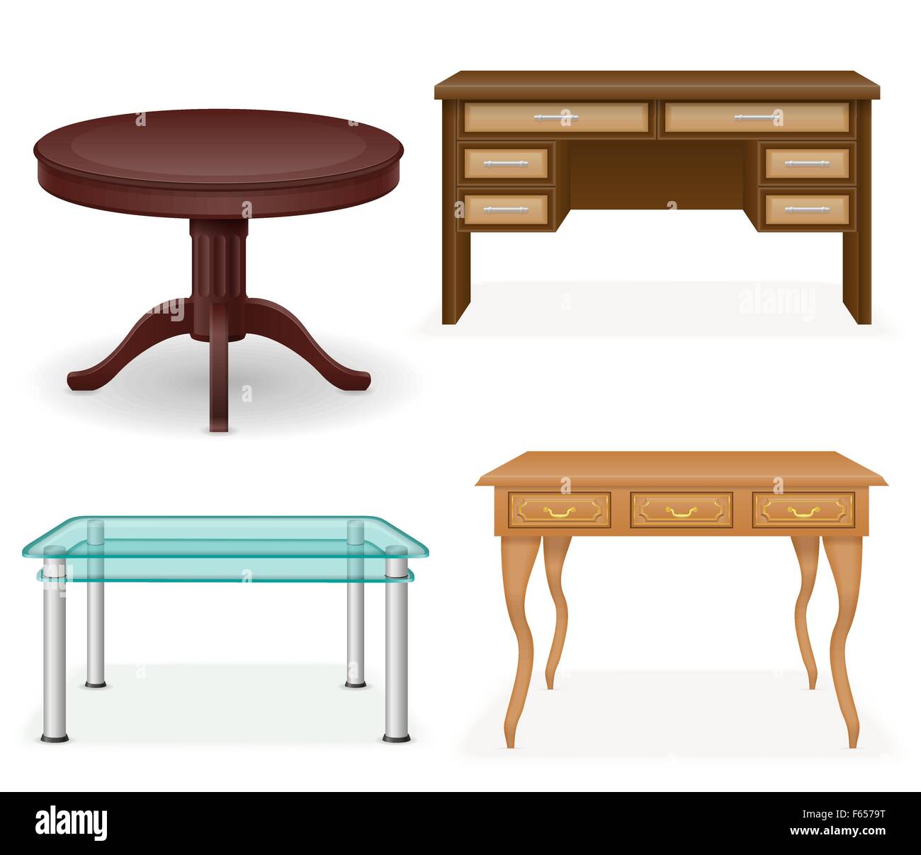 set icons furniture table vector illustration isolated on white ...