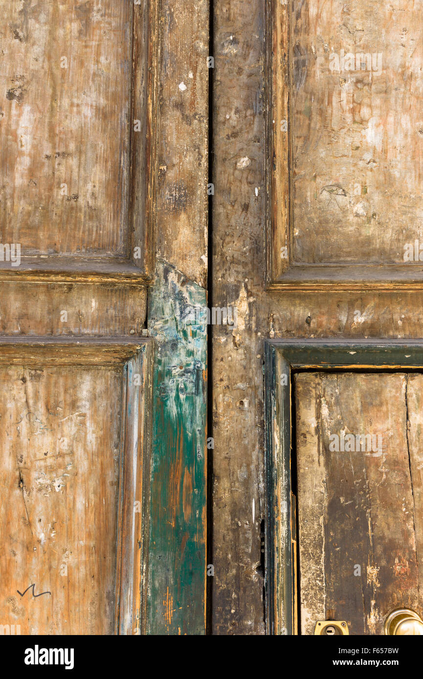 Detail of double door, center Naples,Italy Stock Photo - Alamy