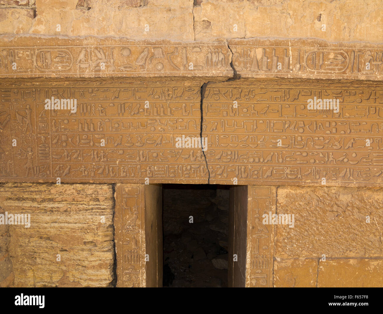 Lintel over tomb entrance with Unas Cartouches at the necropolis of ...