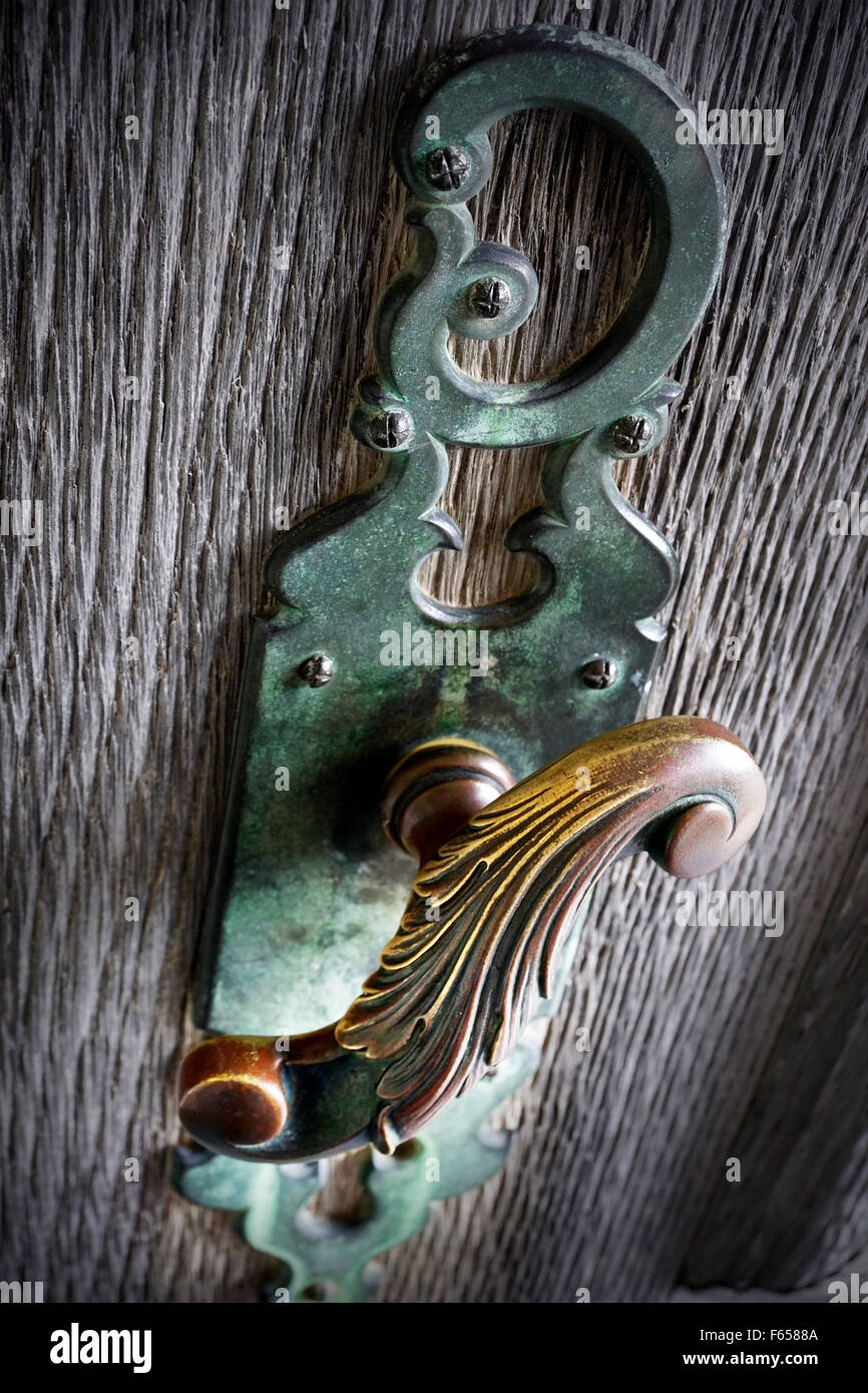antique door handle Stock Photo - Alamy