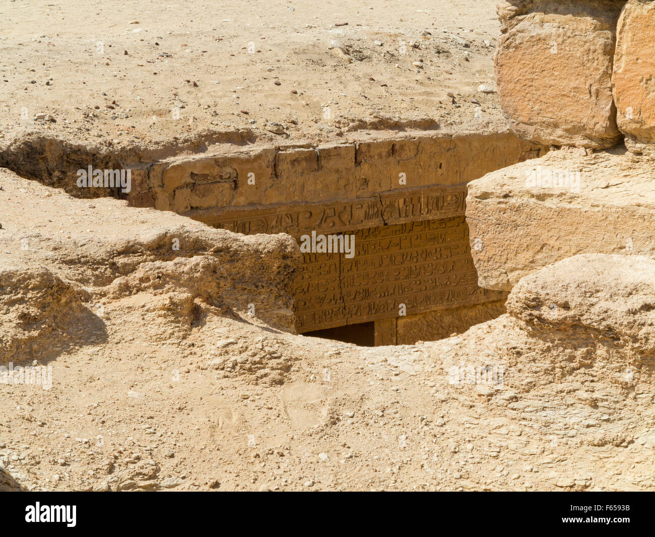 Lintel over tomb in Old Kingdom Masatab field at the necropolis of ...