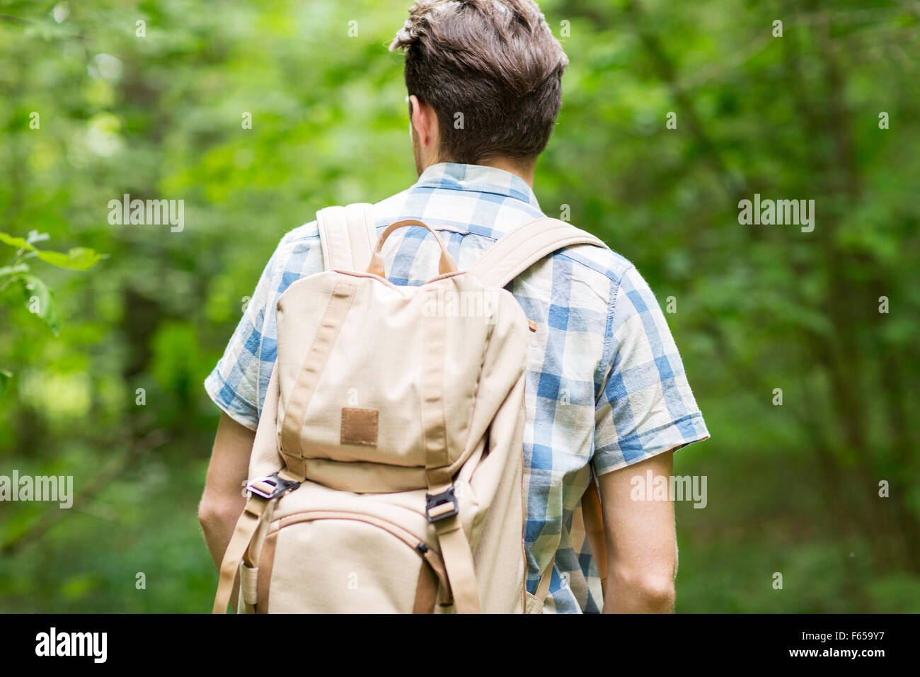 Teenage male back backpack hi-res stock photography and images - Alamy