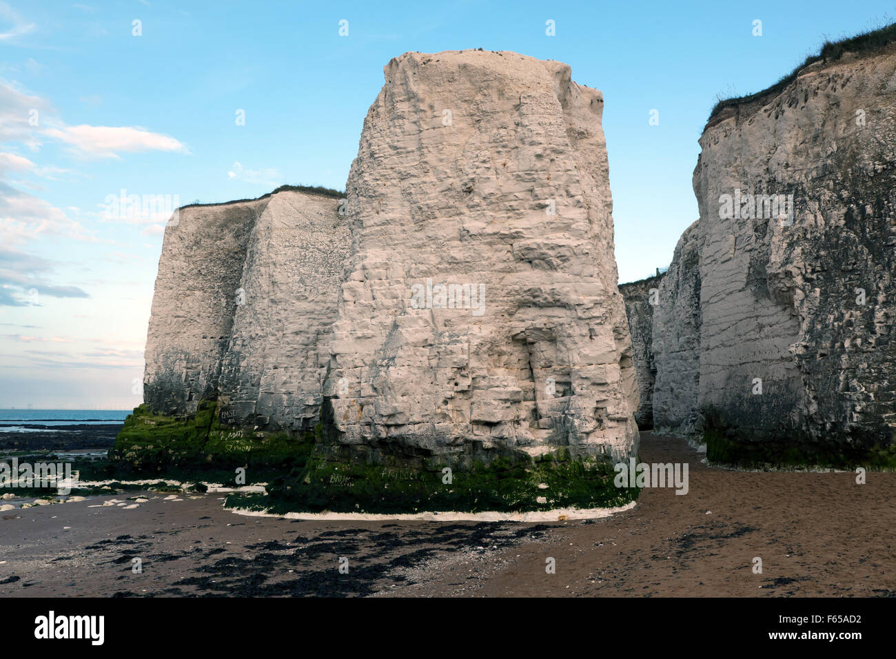 Chalk Stacks and Cliffs, at Botany Bay, Broadstairs, Kent Stock Photo ...