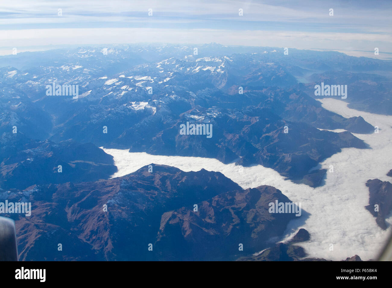 French Alps, France. 12th November 2015. An aerial photograph showing ...
