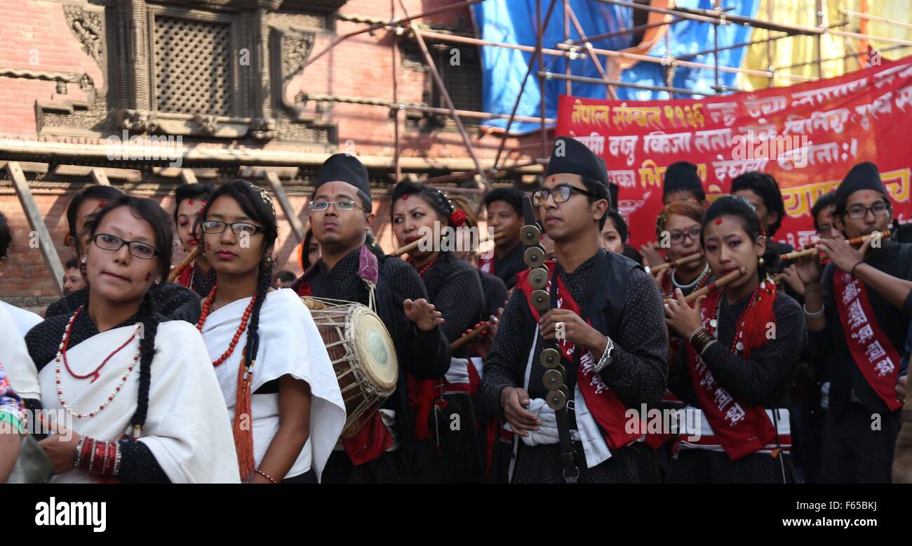 Kathmandu, Nepal. 12th Nov, 2015. People from Newar community ...