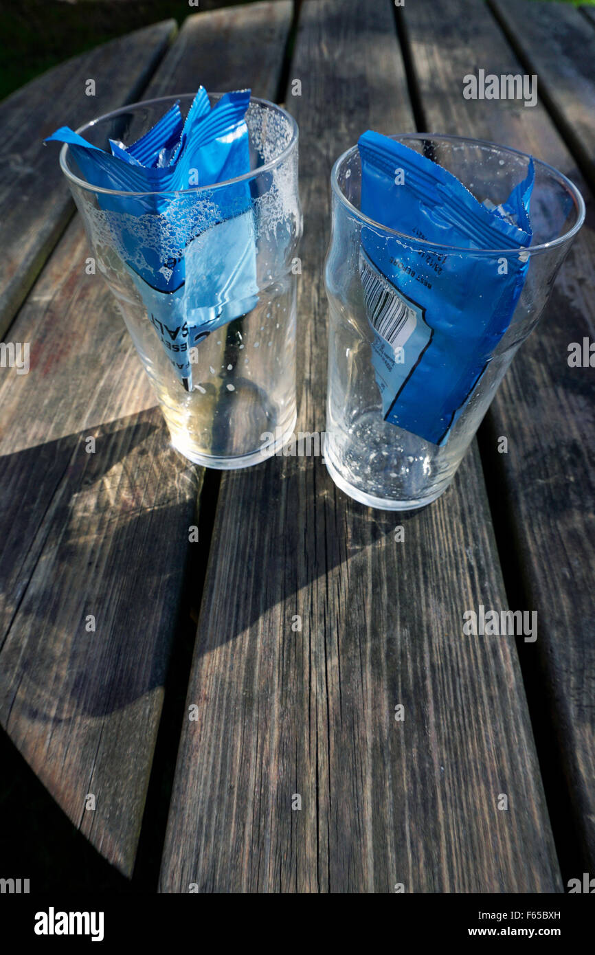 two empty pint glasses Stock Photo - Alamy