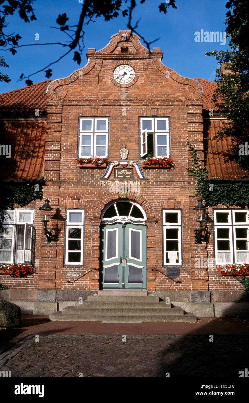 Facade of town hall, Panker, Germany Stock Photo - Alamy