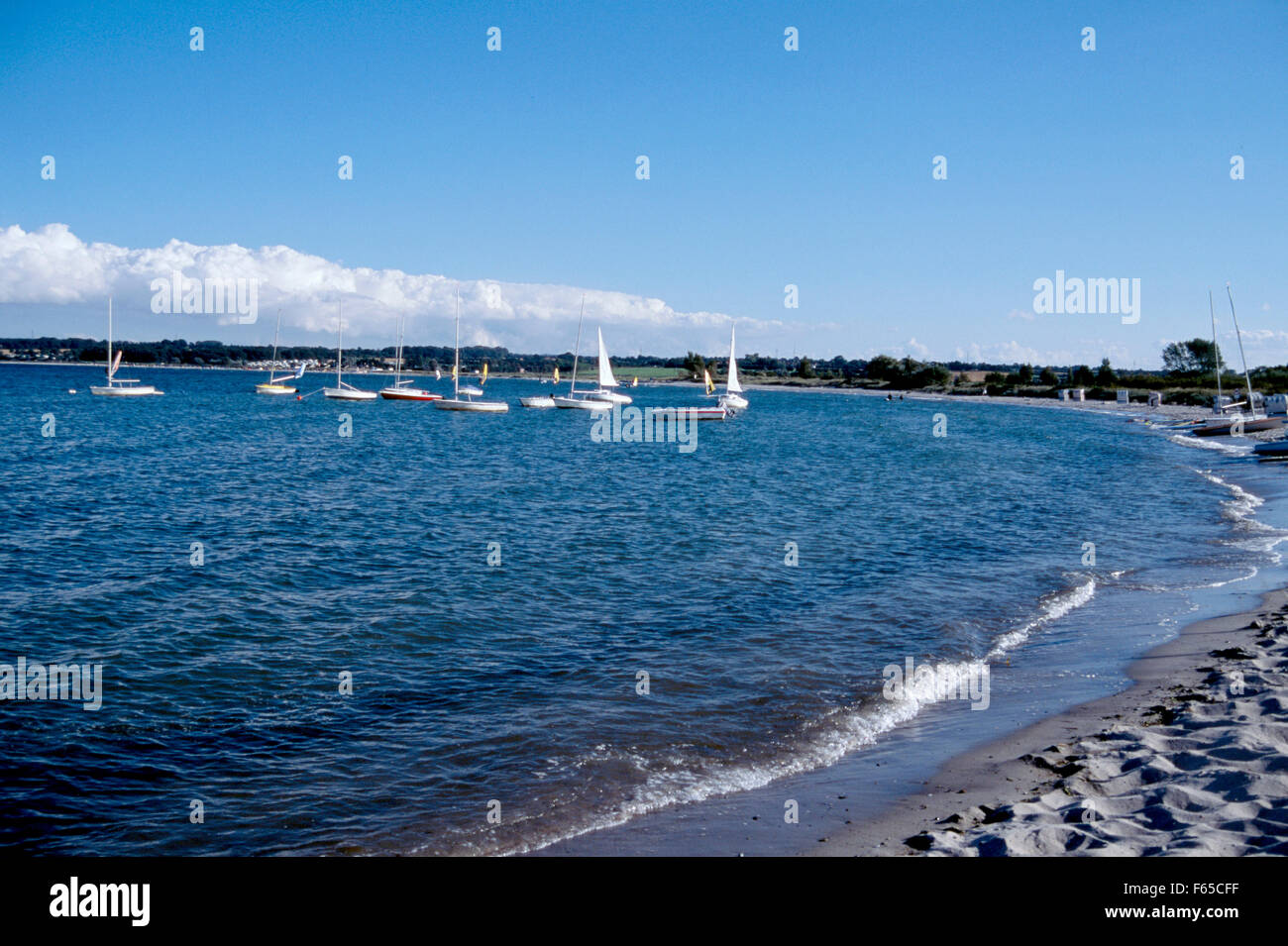 Ships moored on Baltic sea, blue sky Stock Photo - Alamy