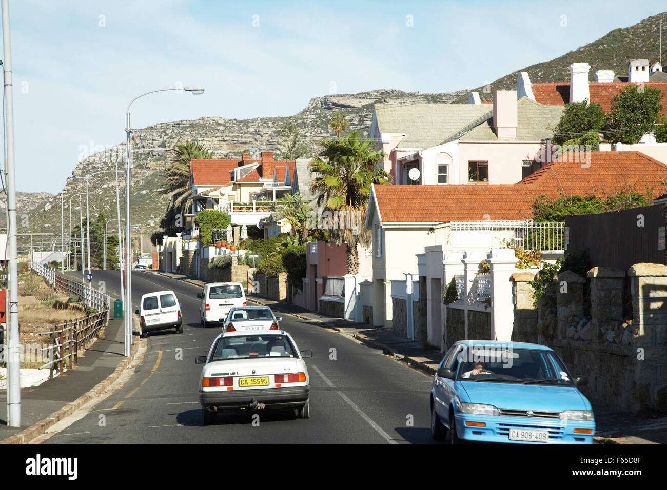 View of road on False Bay, Muizenberg, South Africa Stock Photo - Alamy