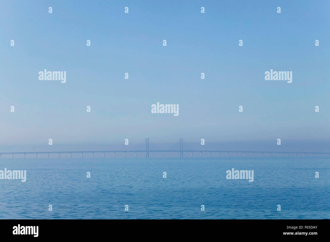 View of sea and Oresund bridge connecting Sweden and Denmark Stock ...