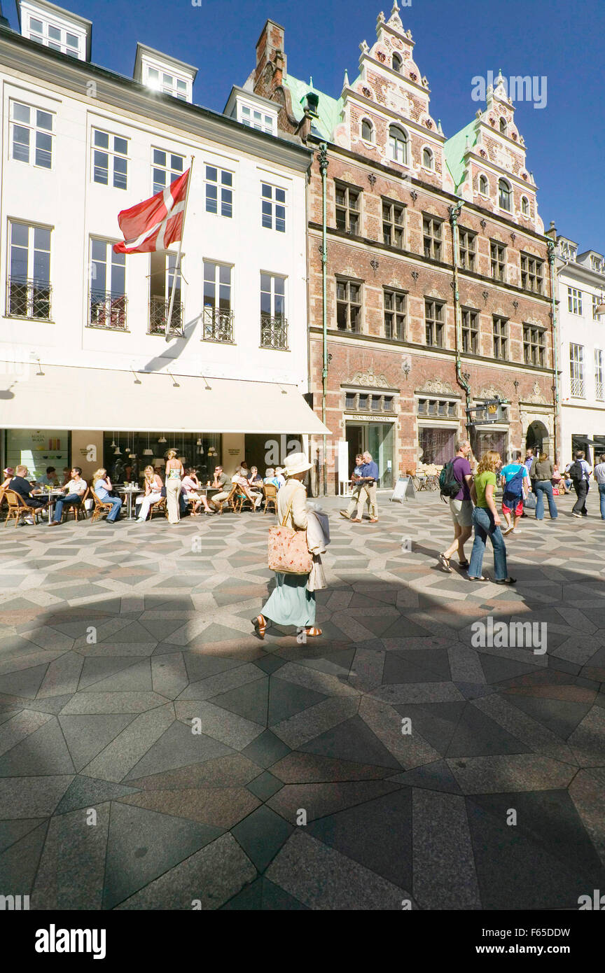 People at shopping street in Amager Square, Copenhagen, Denmark Stock ...
