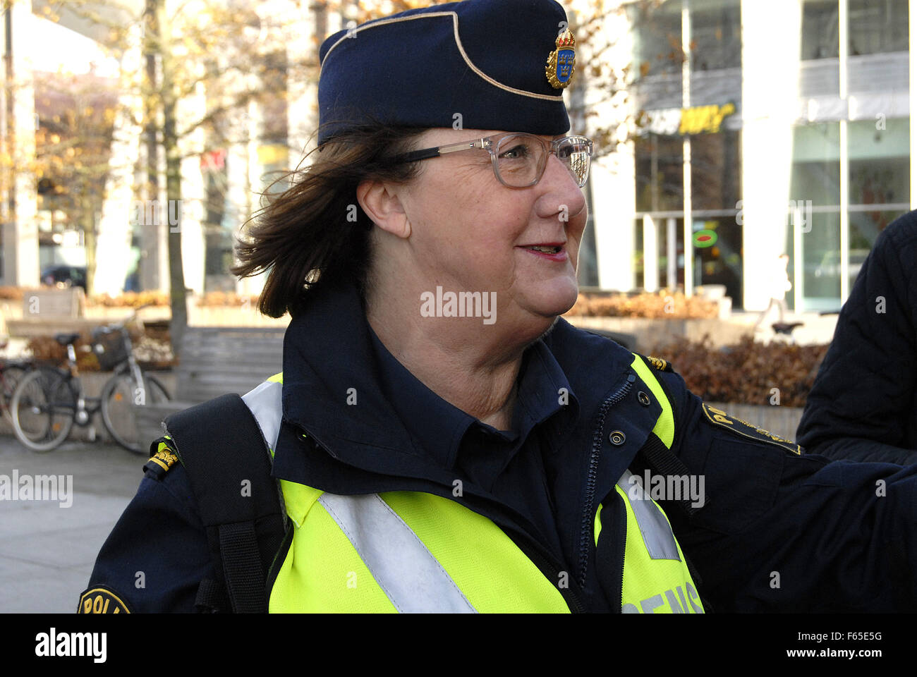 Malmo, Sweden. 12th Nov, 2014. Swedish police officer Ms. Eva Gun ...