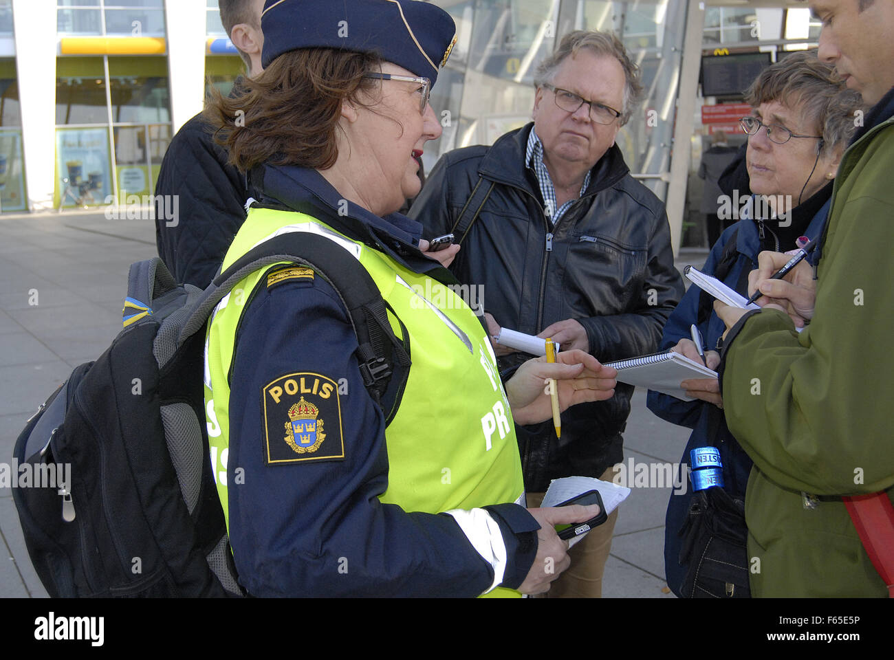 Malmo, Sweden. 12th Nov, 2014. Swedish police officer Ms. Eva Gun ...