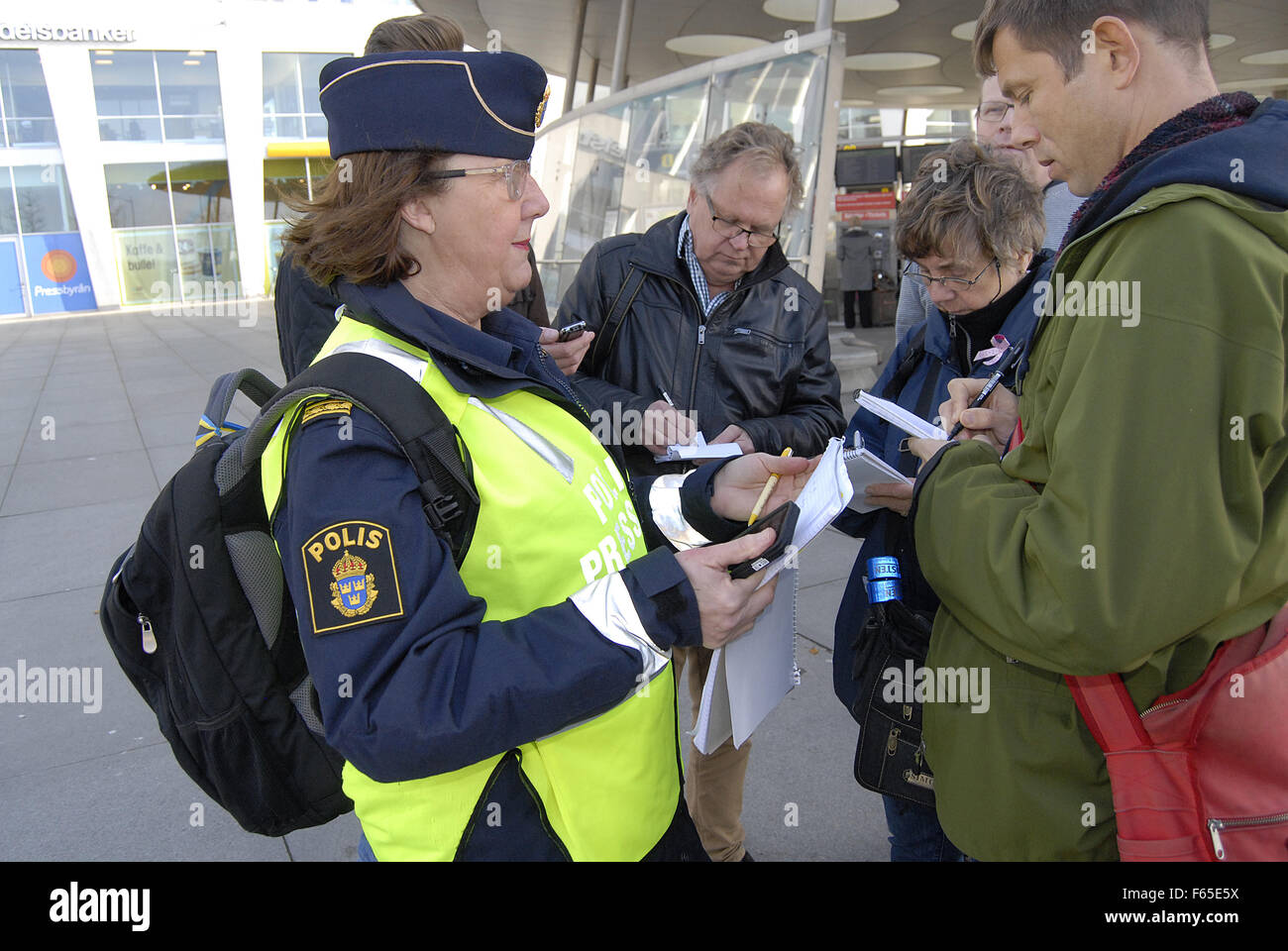 Malmo, Sweden. 12th Nov, 2014. Swedish police officer Ms. Eva Gun ...
