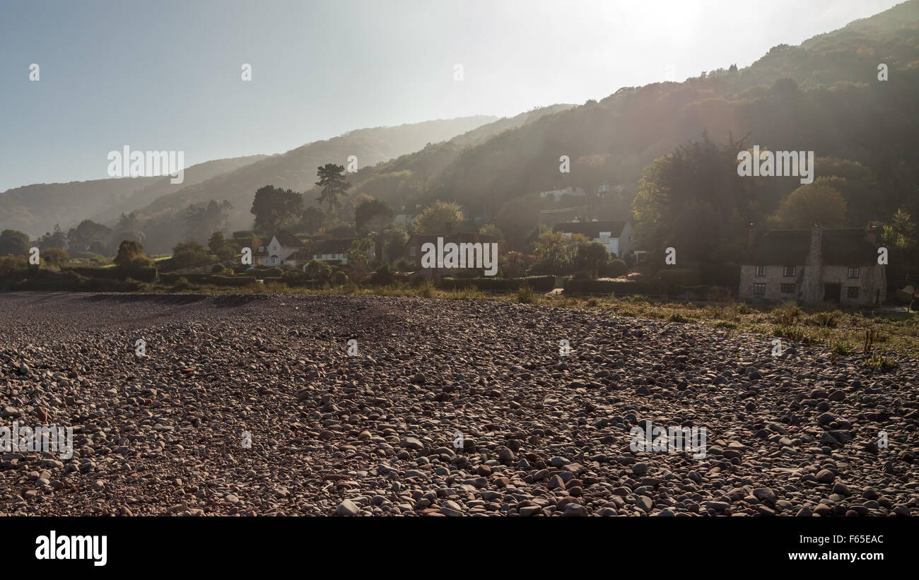 Porlock Weir coastline and beach on the outskirts of Minehead and ...