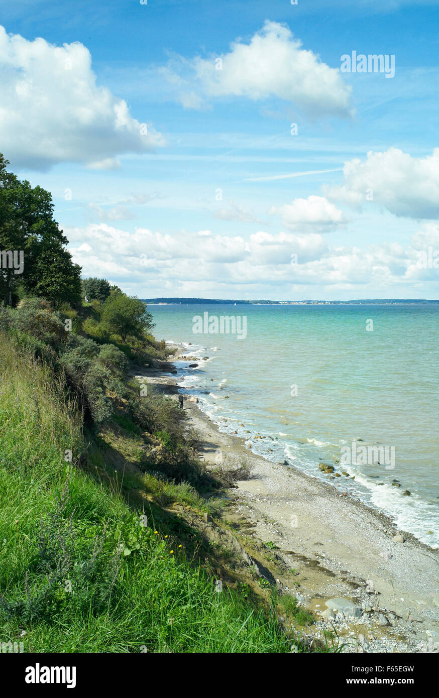 Strollers walking at Bay of Lubeck, Baltic sea coast, Germany Stock ...