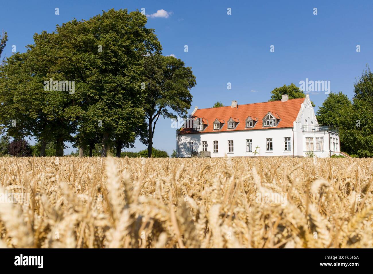 The manor house on the island of Poel, Wismar Bay in the Baltic Sea ...