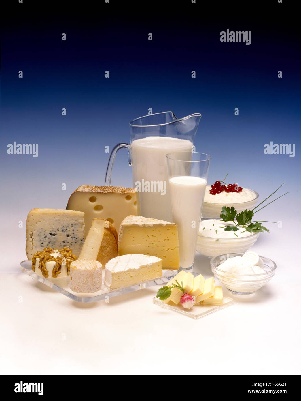Variety of dairy products Stock Photo - Alamy