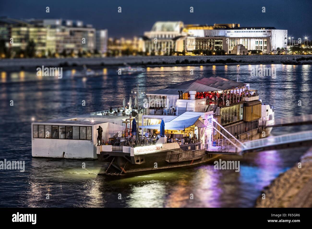 'A38' – a former cargo barge today used as an event and concert ship on ...