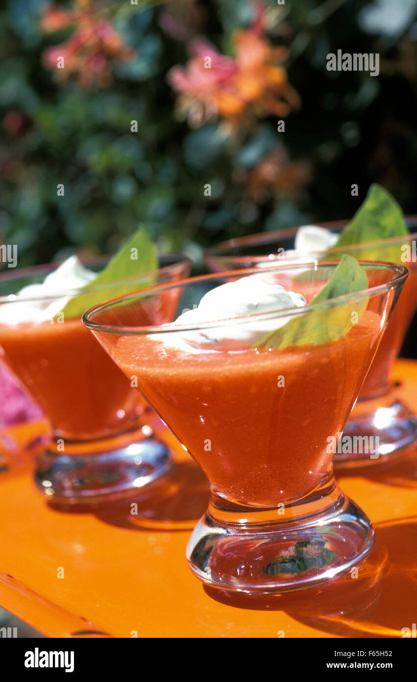 Chilled tomato soup Stock Photo - Alamy