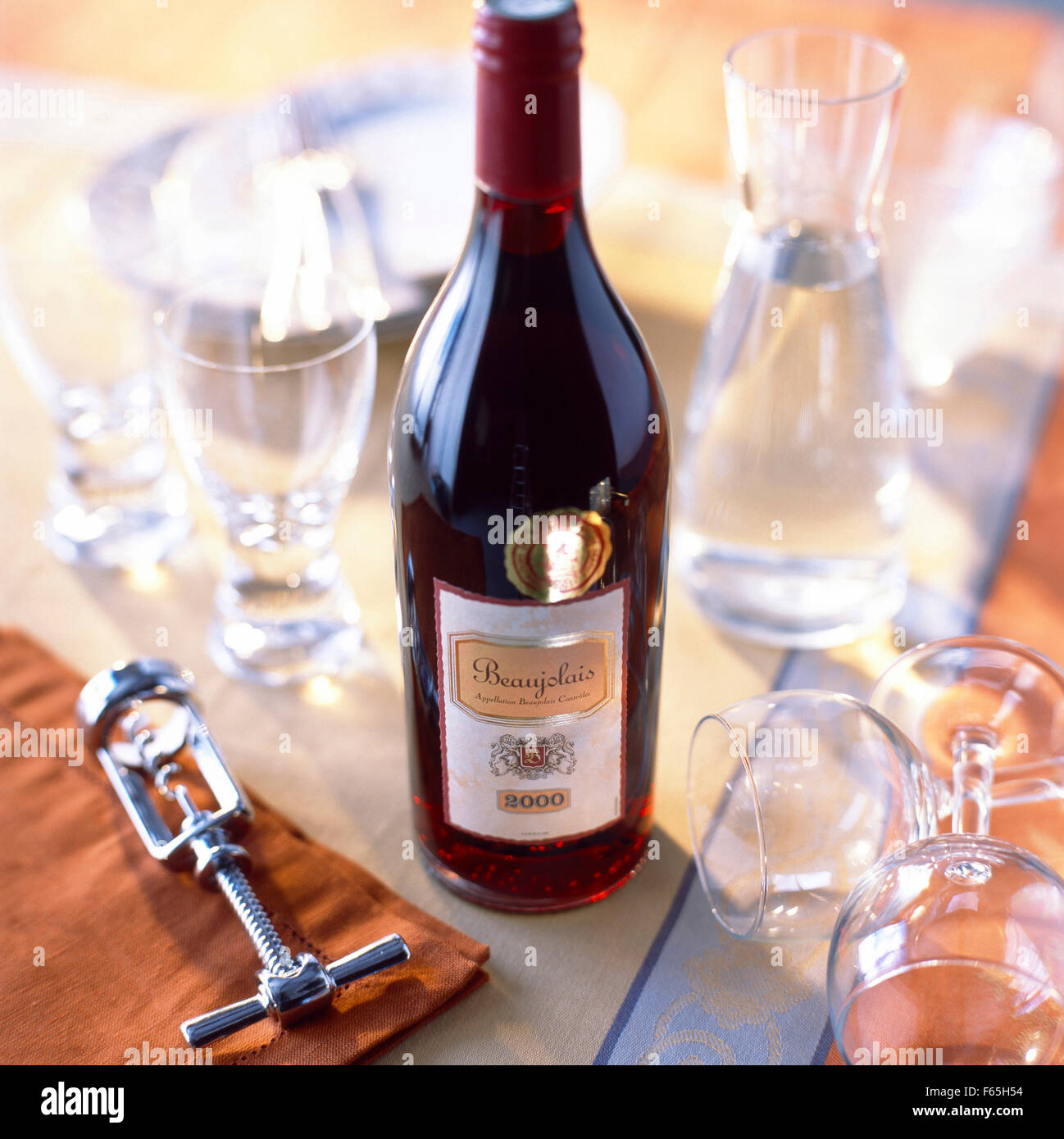 Bottle of Beaujolais Stock Photo - Alamy