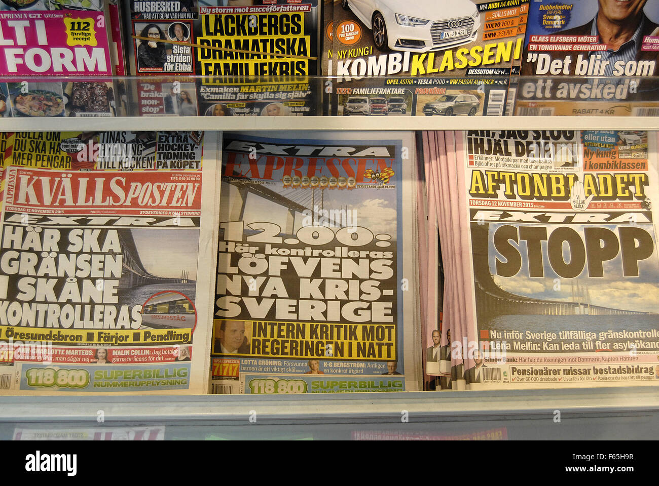 Malmo, Sweden. 12th November, 2015. Swedish border control by police ...