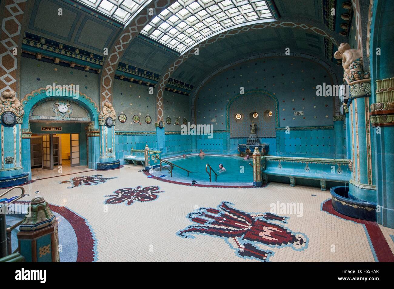 The art nouveau Gellért Baths decorated with artistic mosaics, Budapest ...
