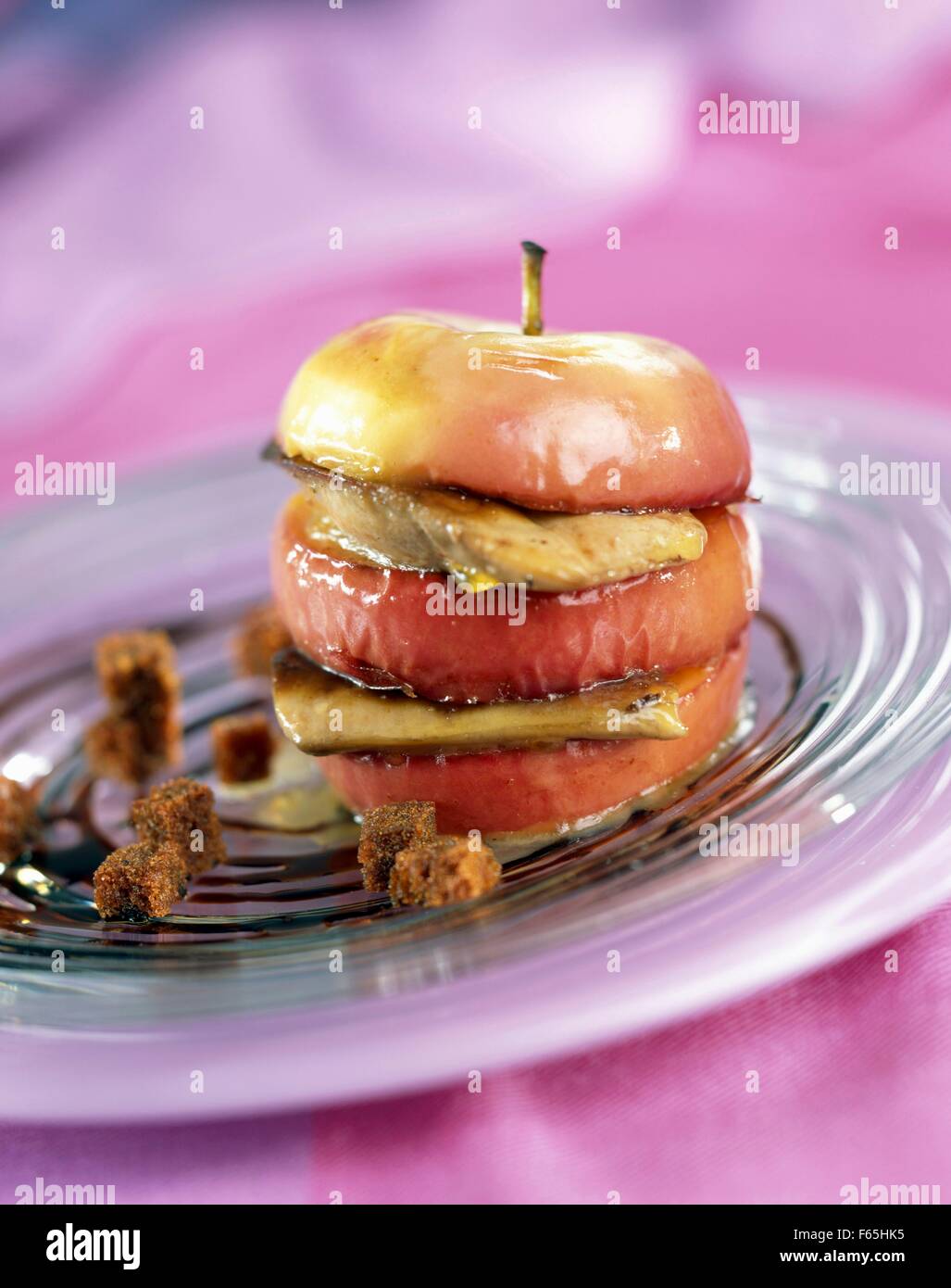 Layered apple and foie gras Stock Photo - Alamy