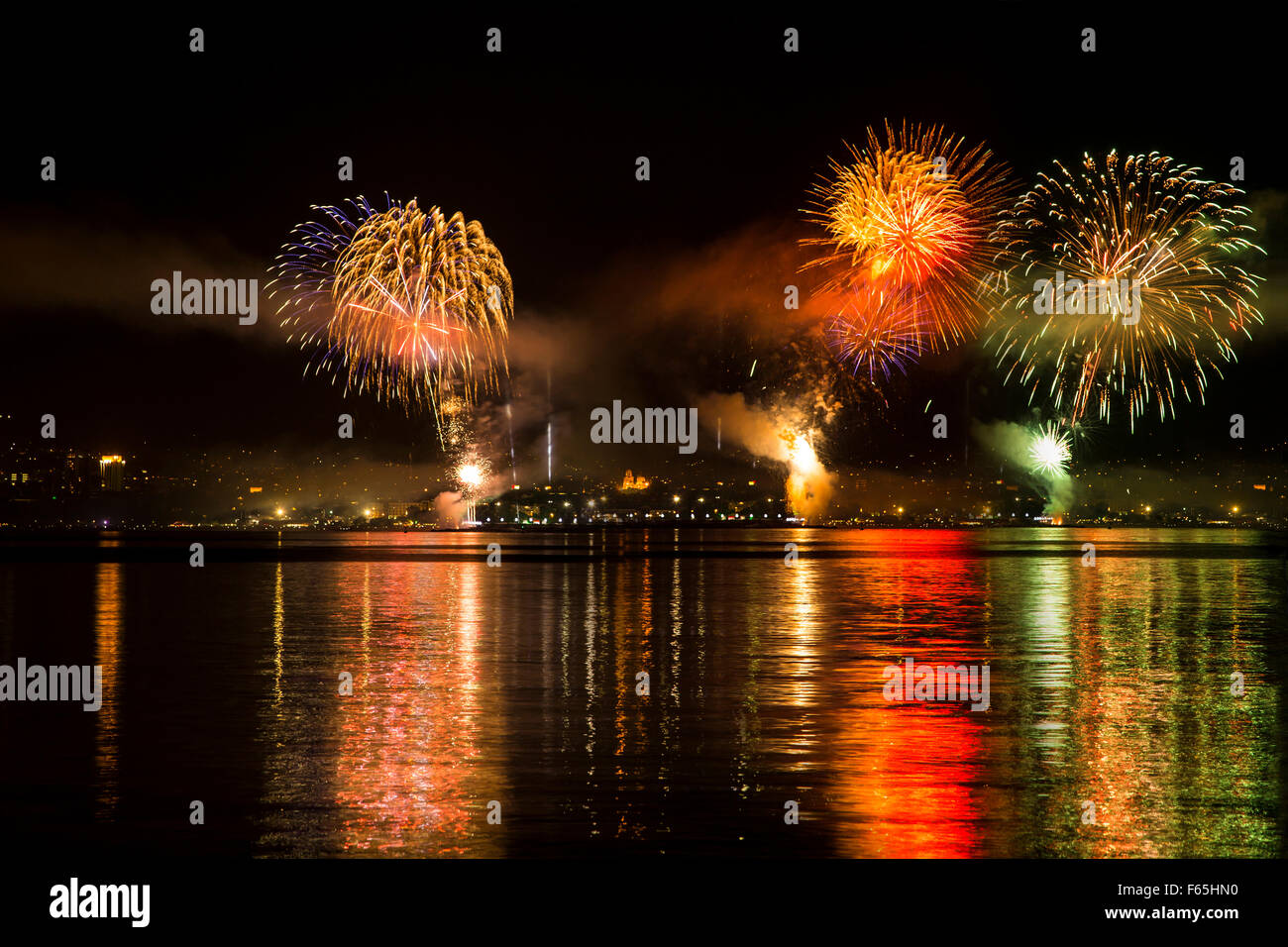 fireworks in the night Stock Photo - Alamy