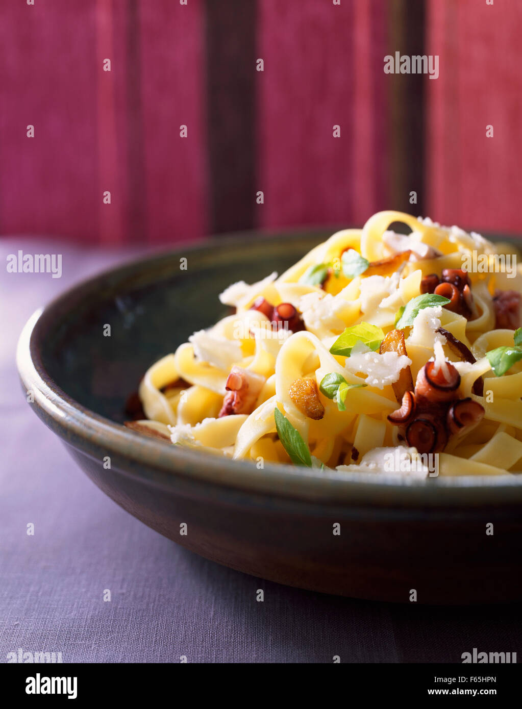 Taglierini with octopus Stock Photo - Alamy