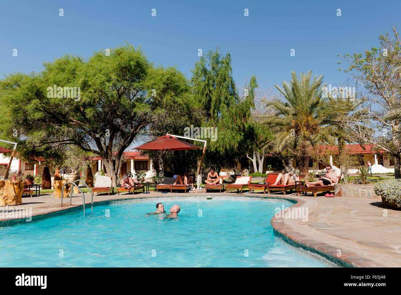 The pool of the 'Namib Desert Lodge', Sossusvlei, Namibia, Africa Stock ...
