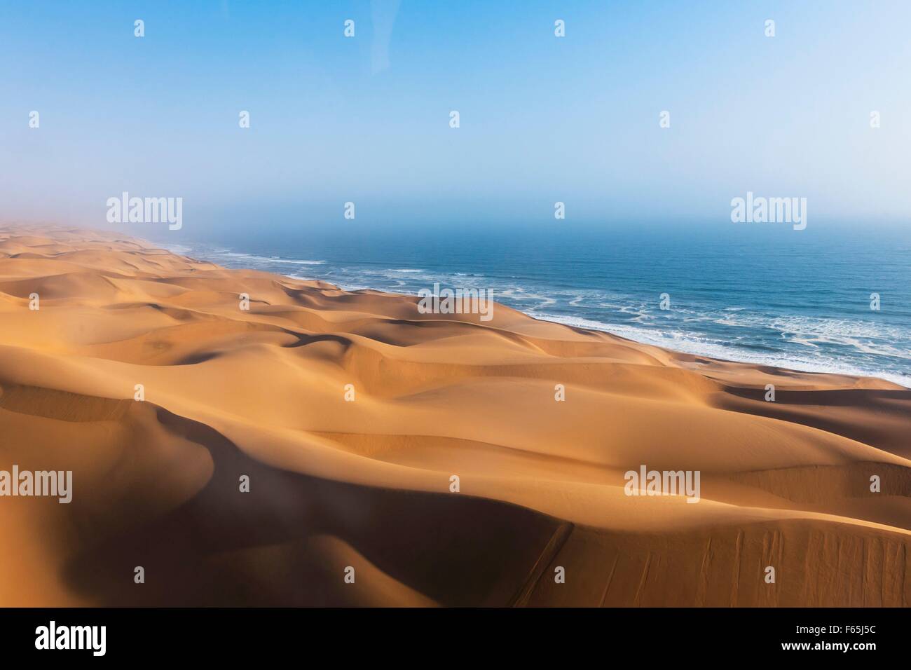 Sand dunes on Namibia's Atlantic coast in the Namibian desert, Naukluft ...