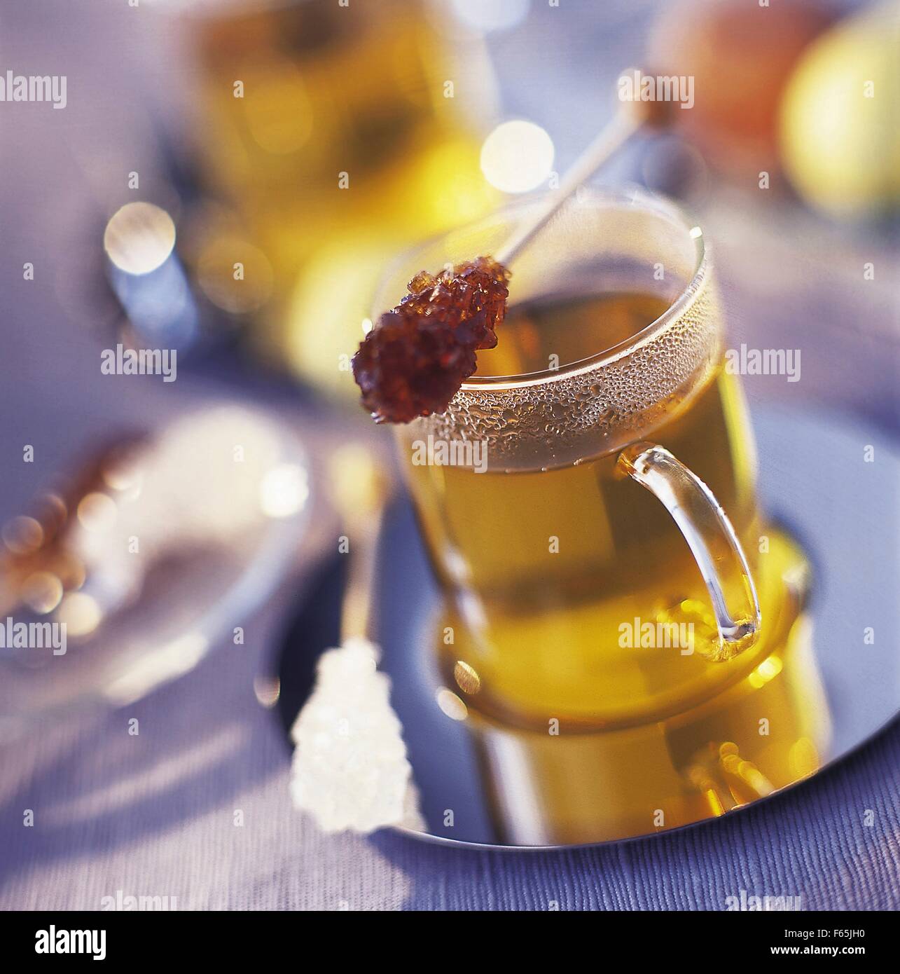 herbal tea and candied sugar sticks Stock Photo - Alamy