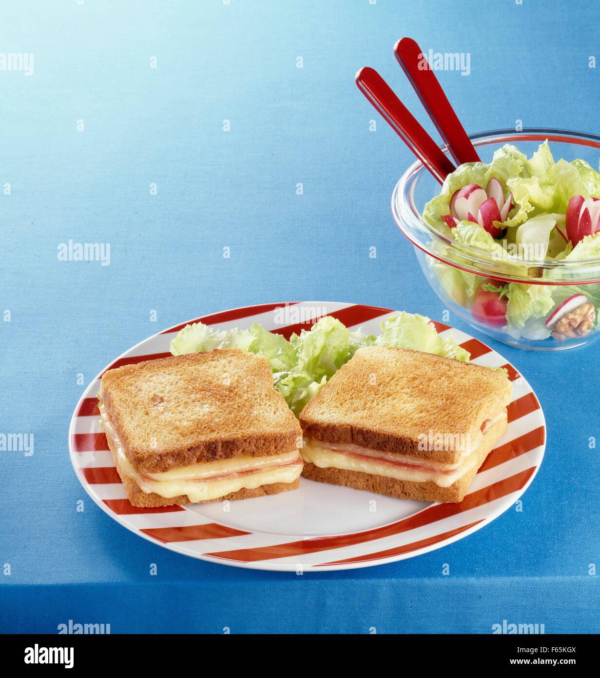 Croque-monsieur toasted sandwich Stock Photo - Alamy
