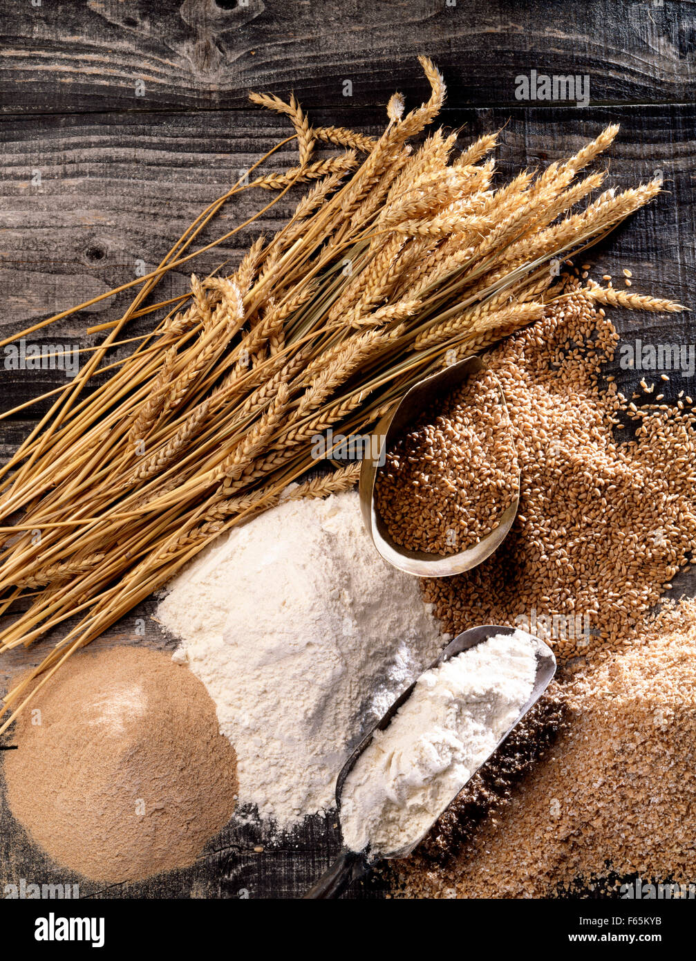 wheat, grains and flour Stock Photo - Alamy