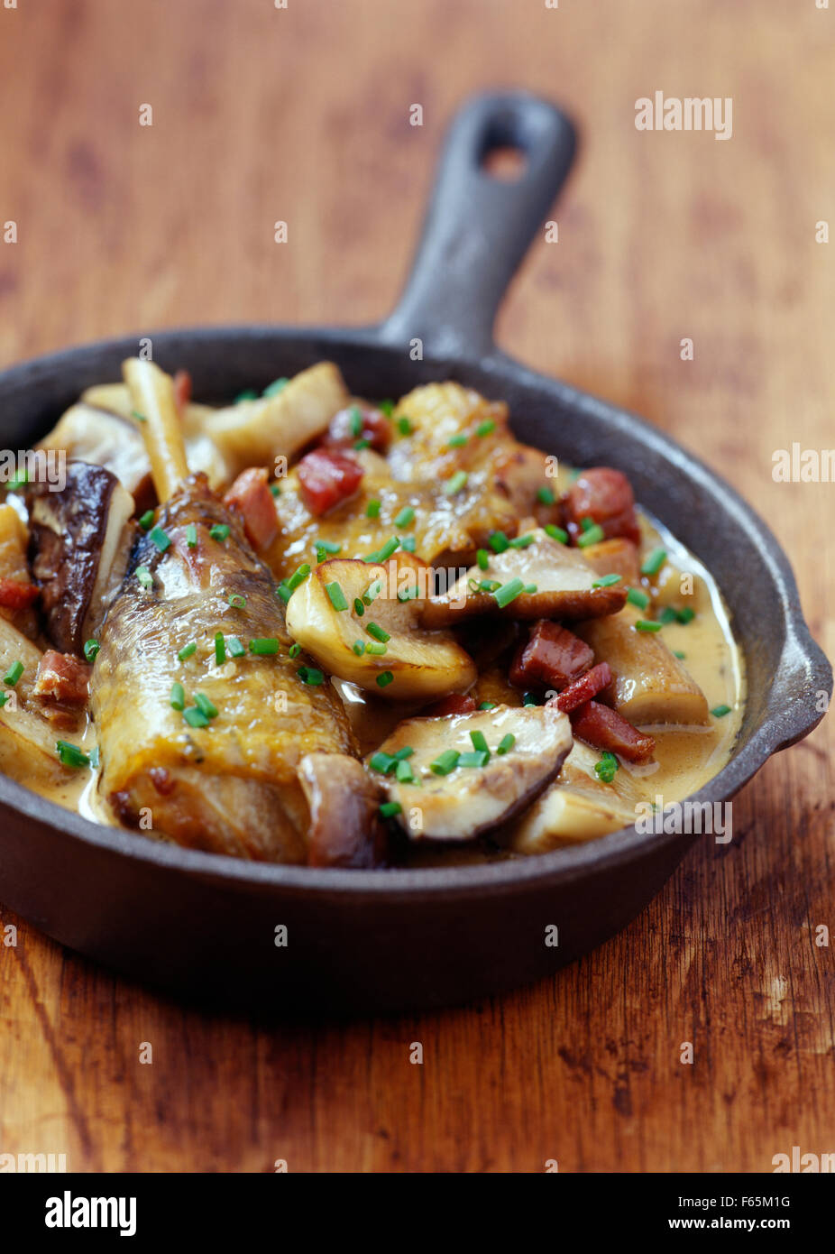 rabbit with mushrooms Stock Photo - Alamy