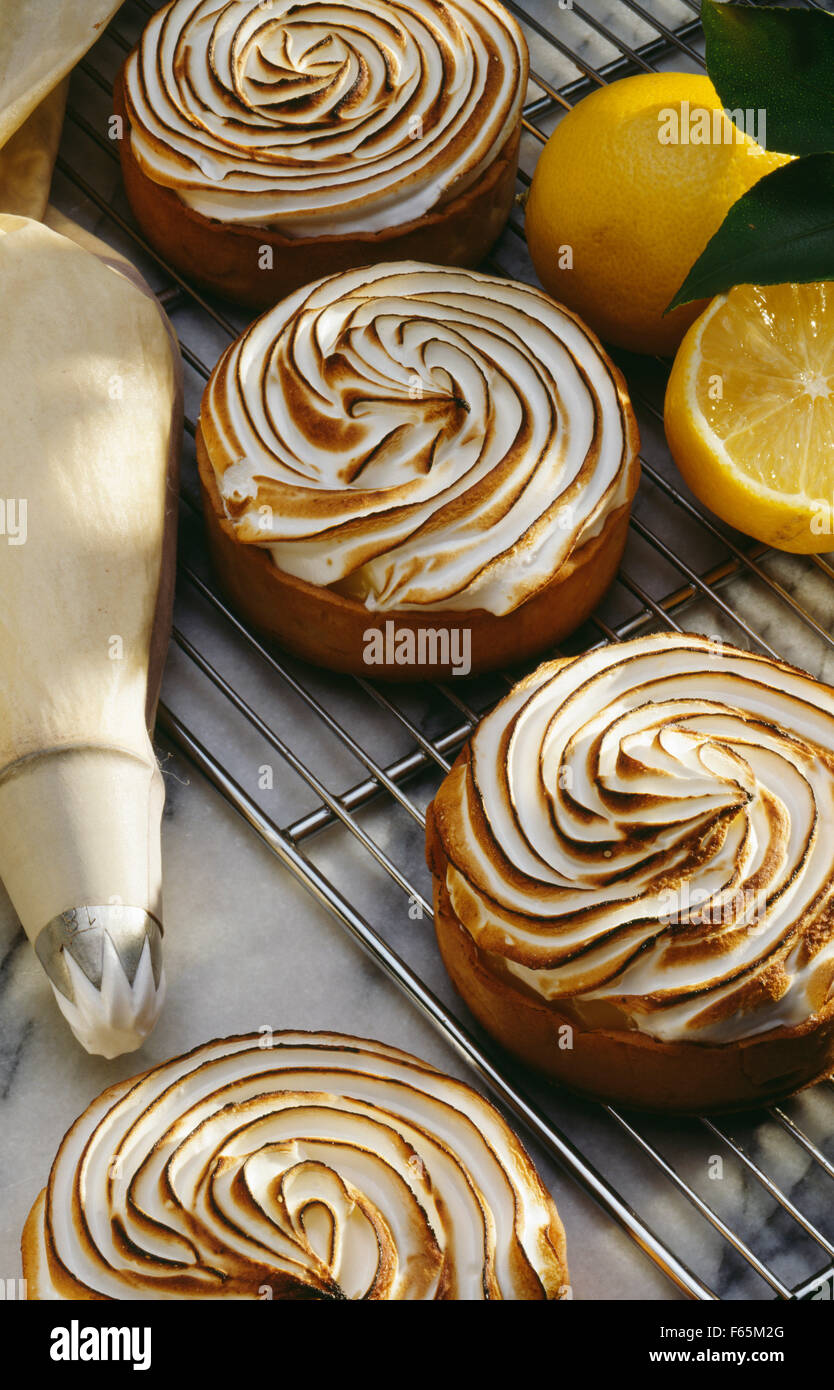 Individual lemon meringue pies Stock Photo - Alamy