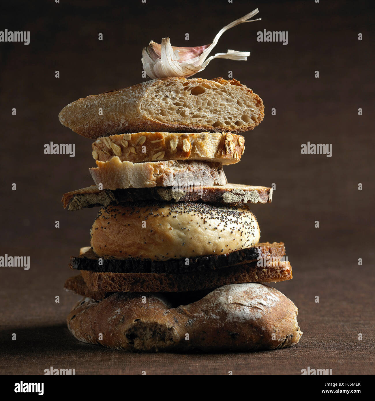 stacked assorted bread Stock Photo - Alamy