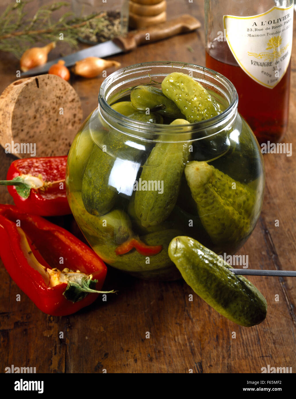 Jar of gherkins Stock Photo - Alamy