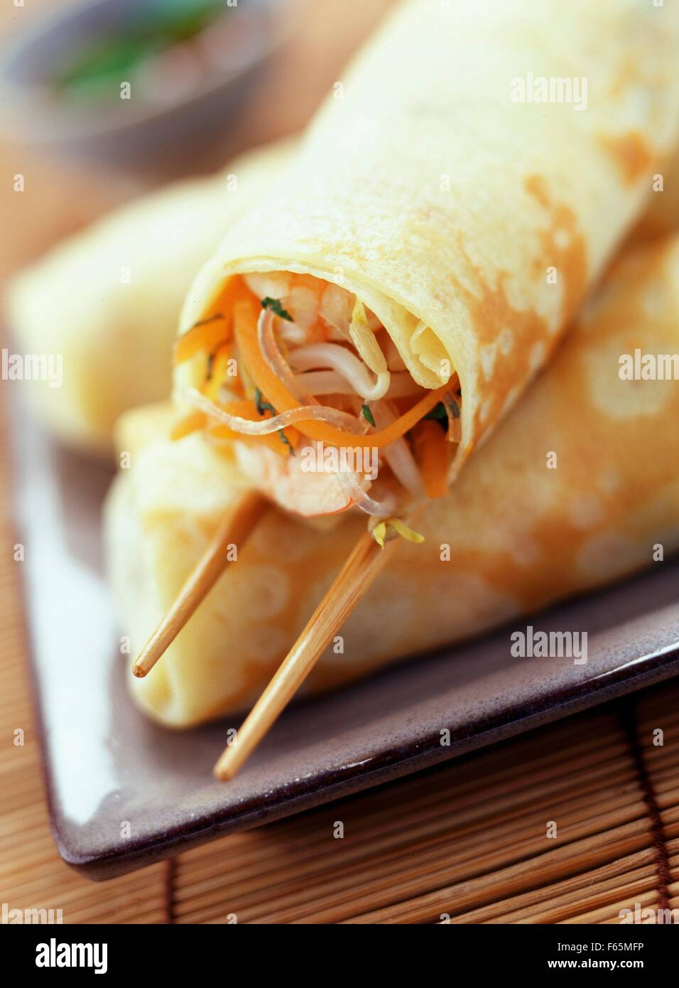 Prawn and soya bean pancakes Stock Photo - Alamy
