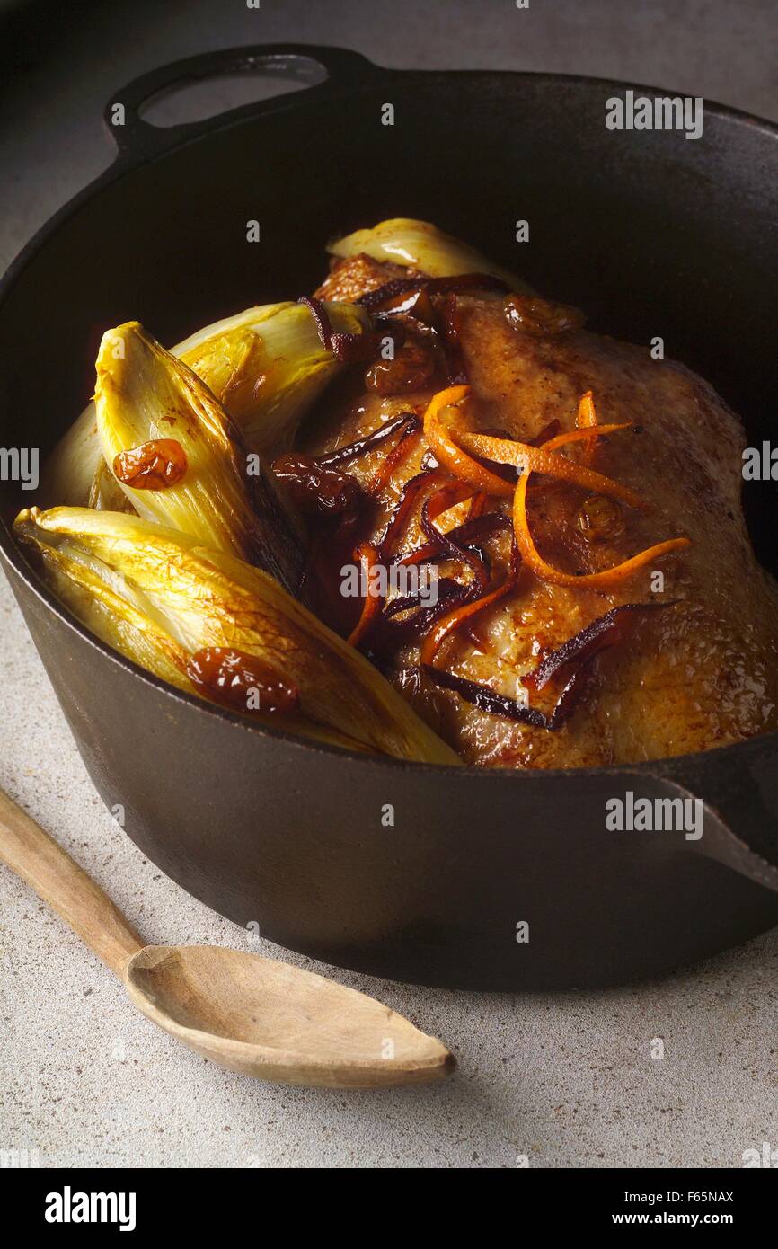 roast duck with orange preserved French chicory (topic: Robuchon recipe ...