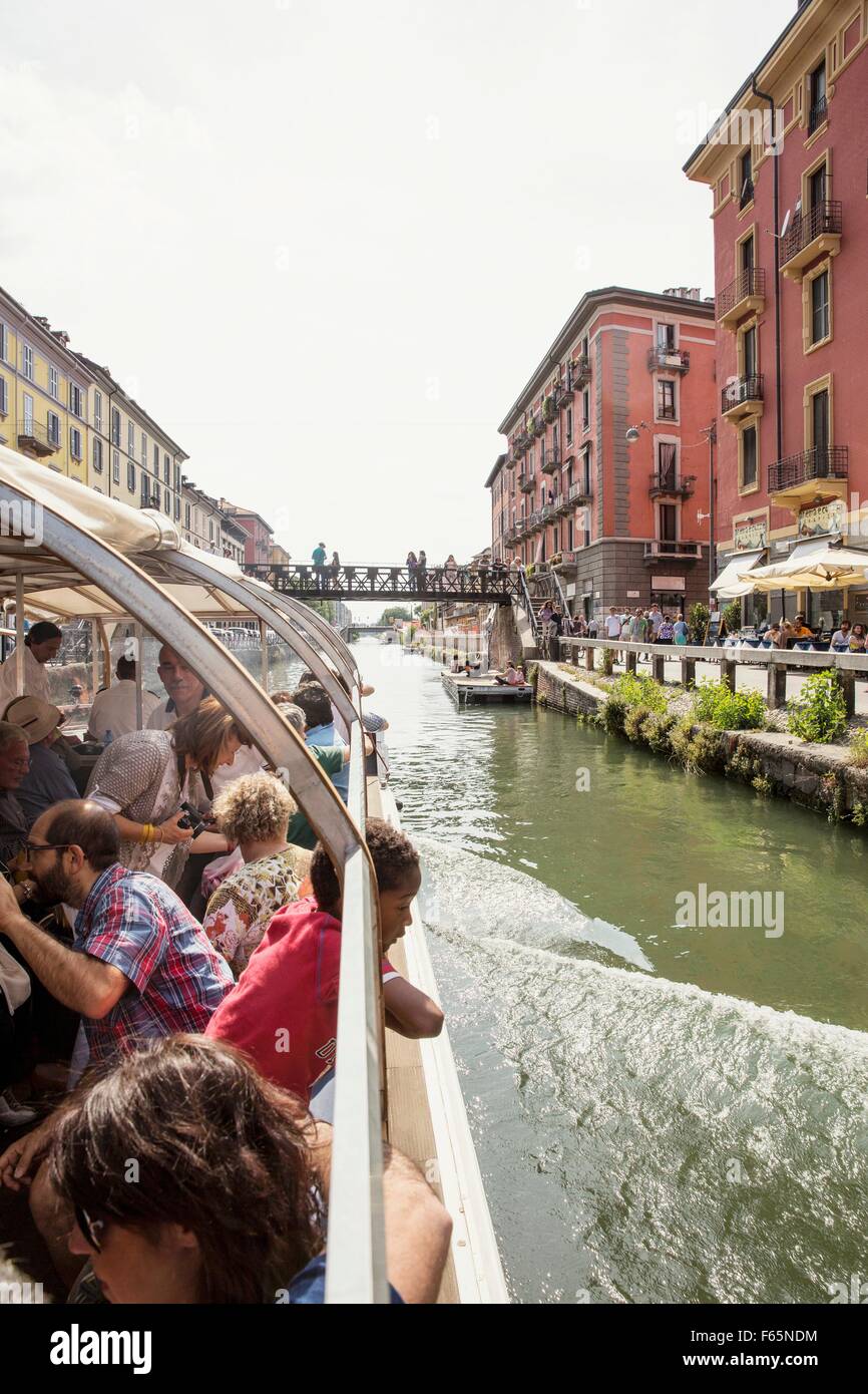 A boat trip on the Naviglio Grande, Milan Stock Photo - Alamy