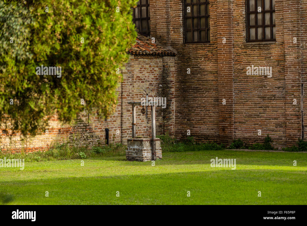ancient well overlooking Ravenna Christian basilica built in the first ...