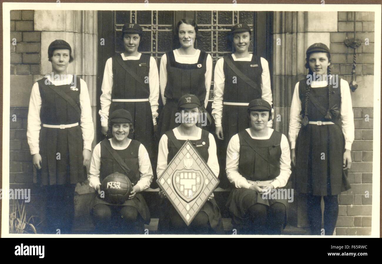 1932 winning school girls netball team Stock Photo - Alamy