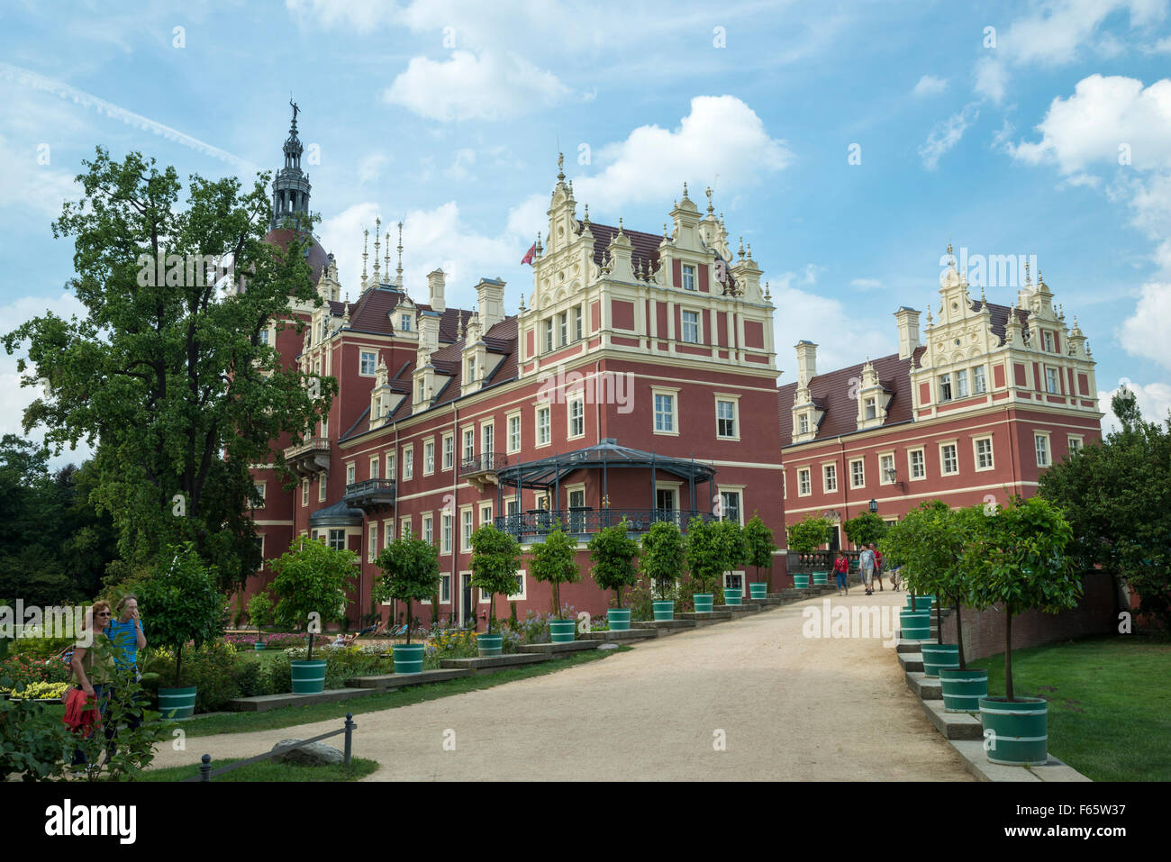 Muskau palace, Muskau Park, Upper Lusatia, Germany Stock Photo - Alamy