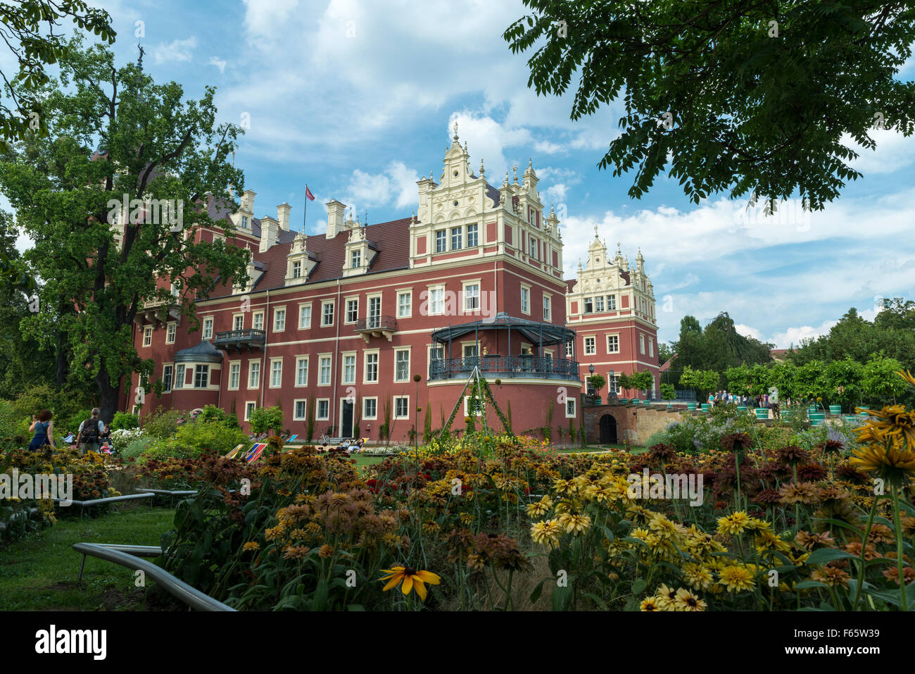 Muskau palace, Muskau Park, Upper Lusatia, Germany Stock Photo - Alamy