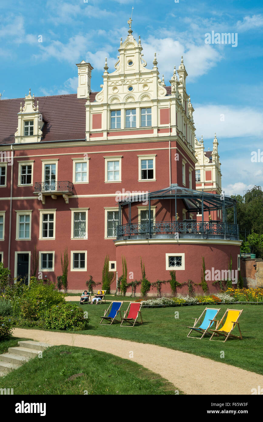 Muskau palace, Muskau Park, Upper Lusatia, Germany Stock Photo - Alamy