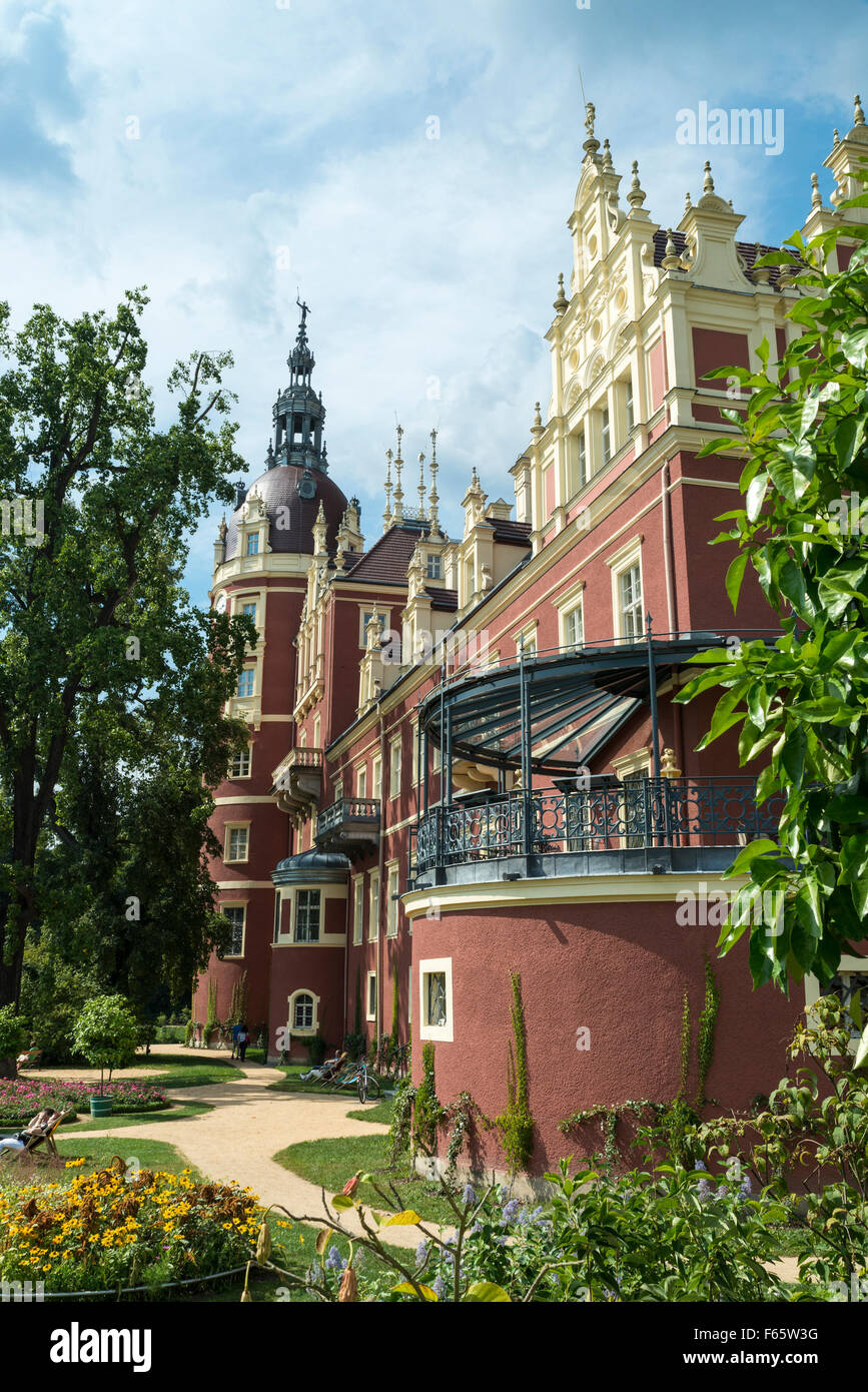 Muskau palace, Muskau Park, Upper Lusatia, Germany Stock Photo - Alamy