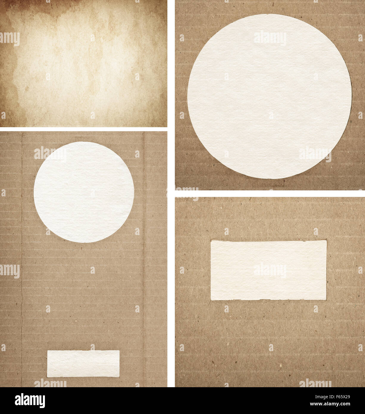Brown striped cardboard paper texture with copy space Stock Photo - Alamy